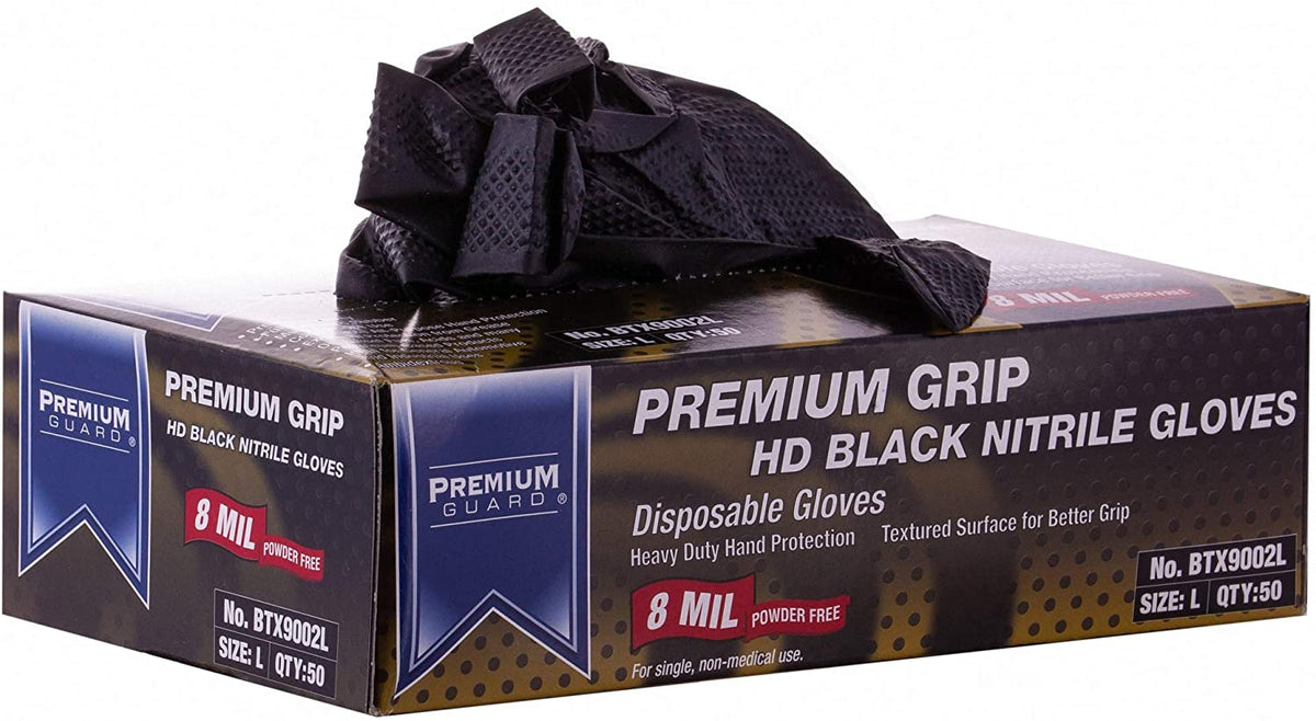Premium Guard - Nitrile Grip Gloves BTX9002, 50 Gloves per Box ...